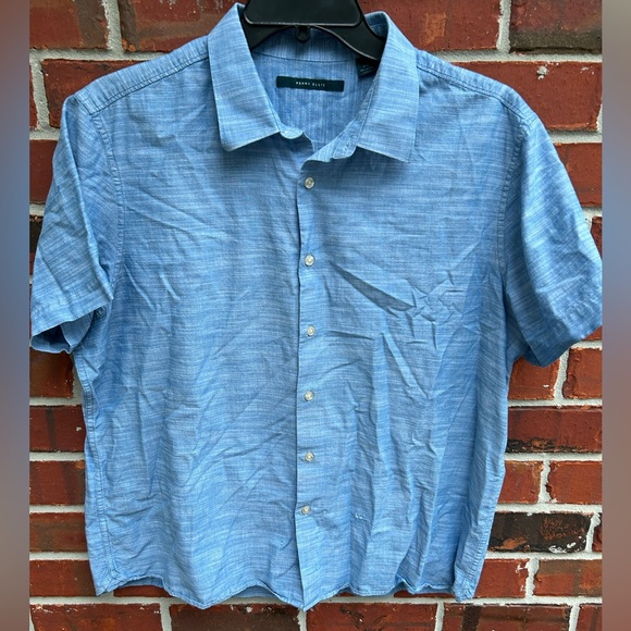 Perry Ellis | Shirts | Perry Ellis Mens Short Sleeve Button Down Blue ...